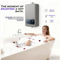 China Instant Gas Water Heater 12L Rechargeable Lithium Battery Stainless Steel Heat Exchanger Forced Exhaust for sale
