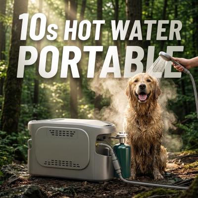 China Portable Tankless Water Heater with Copper Heat Exchanger 6L Volume and 5200mAh Battery for Outdoor Camping for sale