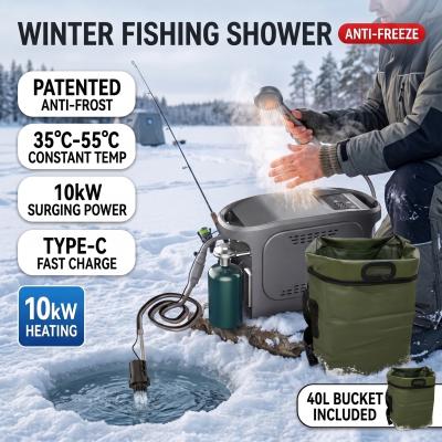 China Winter Ice Fishing Anti-Freeze Shower 10kW Portable Propane Water Heater for sale