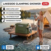 China Waterfront Resort Bell Tent Glamping Hot Shower 6.8kg Compact Setup with 40L Bucket for sale