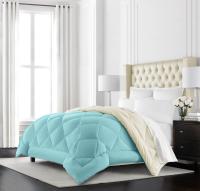 China Blue White Microfiber Comforter Queen Size 100% Microfiber Duvet Cover Set for sale