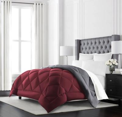 China Soft 80gsm 90gsm Solid Microfiber Comforter Bicolour Microfiber Duvet Set Queen Size for sale