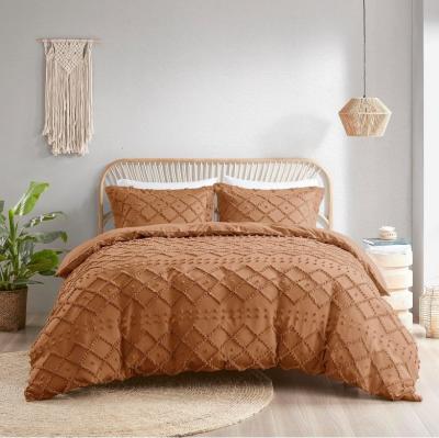 China Bohemian Style Soft Jacquard Comforter Set Geometric Pattern Tufted 4 Piece Bedding Set for sale