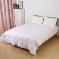 China White Home King Size Solid Microfiber Comforter With Piping Duvet Quilt for sale
