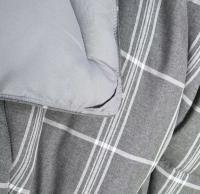 China Polyester Grey Striped Cationic Microfiber Polyester Comforter Quilt Hypoallergenic Quilted Bedding Set for sale