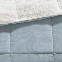 China Super Soft Winter Fleece Comforter Blue 100% Polyester Fill Corduroy Blanket for sale