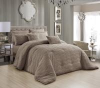 China Rabbit Fur Plaid Winter Comforter Set With High Gram Weight Fiber Filling for sale