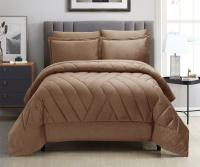 China Quilted Pattern Crystal Velvet Fiber Filling Winter Comforter Set 220x240cm 240x260cm for sale