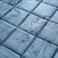 China Soft Touch Solid Flannel Comforter Fleece Sherpa Comforter With Box Quilting for sale