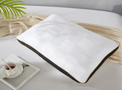 China Soft Polyester Filled Pillow Breathable Cotton Gusseted Bed Pillow Machine Washable for sale