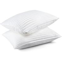 China Rectangle Soft White Cotton Pillow Satin Stripe Hypoallergenic Polyester Filling Pillow for sale