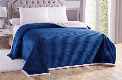 China All Season Blue Flannel Bedding Set Bedspread Blanket For Adults Children Home Use for sale