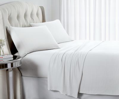 China Soft Hypoallergenic Microfiber Fabric Bed Sheets In White Gray Beige Blue Custom Colors for sale