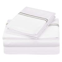 China Luxury 100% Hotel Cotton Sheet Sets Set in All Season Colors 233/300/400 Thread Count for sale