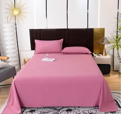 China All Season Hypoallergenic Plain Bed Sheet Set In White Blue Green More Colors for sale