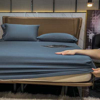 China Luxurious Hypoallergenic Fitted Bed Sheet Set queen In White Blue Green Yellow Pink for sale