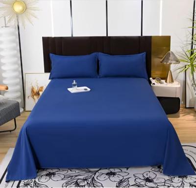 China Egyptian Hypoallergenic Cotton All Season Plain Bed Sheet Set With Pillowcases for sale