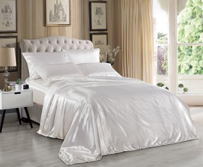 China Breathable Satin Bed Sheet Super Soft Modern Microfiber Satin Sheet Set Queen for sale