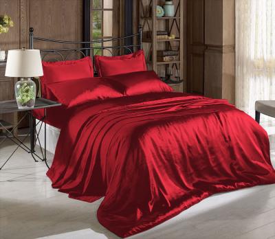 China All Season Hypoallergenic Twin Size Satin Sheets Machine Washable Satin Silk Bed Sheets for sale