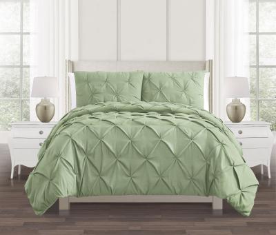 China Luxurious Hypoallergenic Pleated Microfiber Duvet Cover Set With Corner Ties for sale
