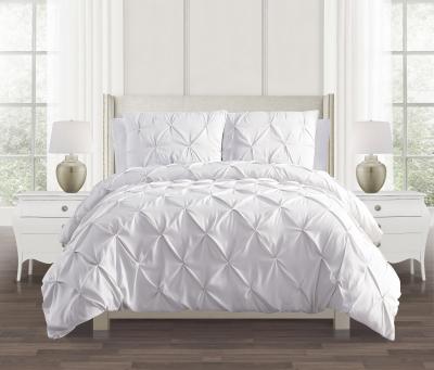 China Soft Solid Microfiber Duvet Cover Wrinkle And Fade Resistant Pleated Duvet Cover Set for sale