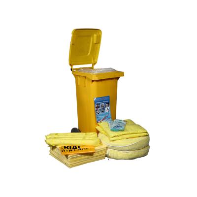 China 240L Wheeled Bin Chemical Spill Kit for Acids and Caustics - 57x73x102cm Yellow Emergency Response System for sale