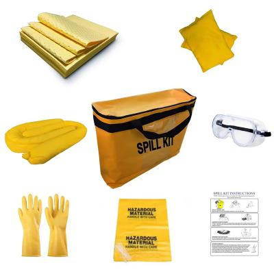 China Portable Chemical Spill Kit 50 Litre with 30 Pads, 2 Socks & PPE for Hazardous Liquid Cleanup for sale