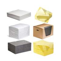 China Oil Absorbent Pads 400x500mm Polypropylene 4mm Thick - Industrial Spill Control with 200-400 GSM Capacity for sale