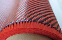 China DuPont Carbon Fiber Composite Materials 2X2 Twill Weave Red Aramid Fiber Fabric for sale