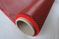 China DuPont Carbon Fiber Composite Materials 2X2 Twill Weave Red Aramid Fiber Fabric for sale