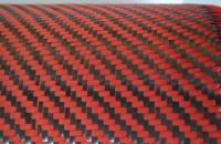 China DuPont Carbon Fiber Composite Materials 2X2 Twill Weave Red Aramid Fiber Fabric for sale