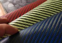 China DuPont Carbon Fiber Composite Materials 2X2 Twill Weave Red Aramid Fiber Fabric for sale