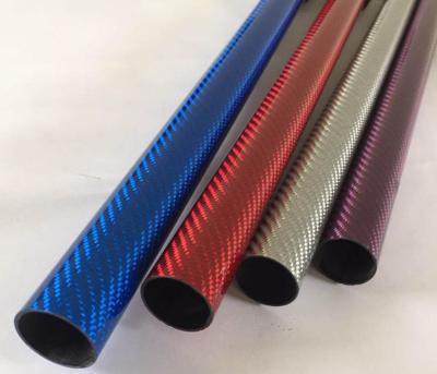 China High Modulus Carbon Fiber Products Colourful Kevlar Aramid Carbon Fiber Tube for sale