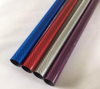 China High Modulus Carbon Fiber Equipment Multi-Color Kevlar Aramid Carbon Fiber Tube Customised sizes for sale