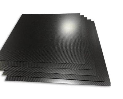 China Glossy 1mm Carbon Fiber Sheet 3K Twill Impact Resistant For Contruction Parts for sale