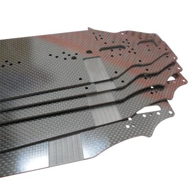 China Different thickness Carbon Fiber Sheet 3K Plain Impact Resistant glossy or matte CNC cut piece for sale