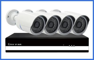 China H.264 Onvif 4 PCS 720P Bullet cctv Cameras kits with 1 / 4 1Million Pixel for sale