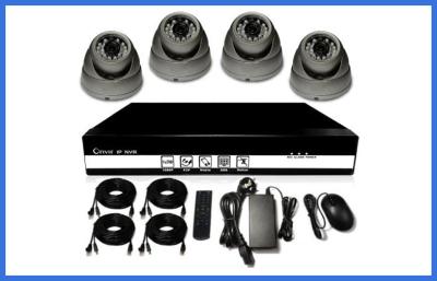 China 4pcs Metal Dome IP Camera , POE Plug And Play 3.6mm / 6mm Lens CCTV System NVR for sale