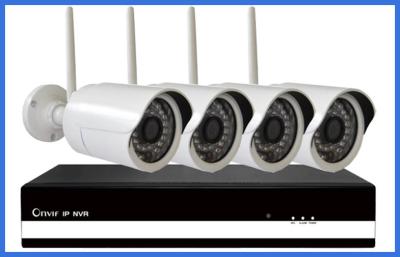 China CMOS 20M IR 720P 4 Channel Wireless cctv camera kits systems for bank for sale
