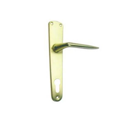 China Zinc Alloy Electroplated Gold Door Handle with Powder Coated Brown Chrome Finish - 2000 PCS MOQ, 7-28 Day Delivery for sale