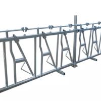 China 50x40x3mm Hot-Dip Galvanized Steel Cow Headlock System 0.9m High for Dairy Cattle and Livestock Management for sale