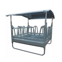 China Galvanized Cattle Hay Feeder with Cow Headlock 3mm Steel Feeding Space 0.4-1.2m for sale