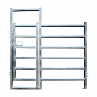 China Galvanized 2x4 Horse Fence Panels Portable Cattle Fence with Man Gate for Corral Farm for sale