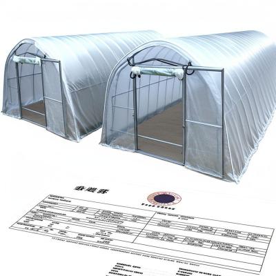 China Zippered Door Greenhouse Tunnel Galvanized Steel Frame 20x10x7ft Polyethylene Cover Customizable for sale