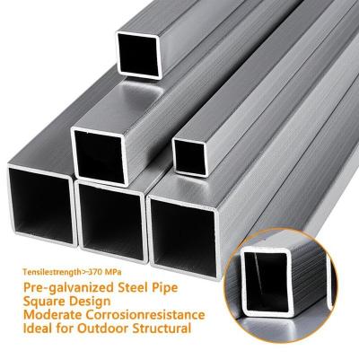 China Pre-galvanized Steel Pipe Square Design Tensile Strength 370 MPa for Outdoor Structural Use for sale