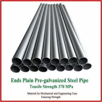 China Pre-Galvanized Steel Pipe Tensile Strength 370 MPa Carbon Steel 6m Length for Construction Furniture Automotive for sale