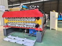 China Double Layer Corrugated Roof Panel Roll Former 6-8m/min Speed Hydraulic Cutting Machine for sale