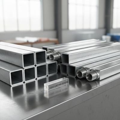 China Pre Galvanized Steel Pipe Square Rectangular Section 20x20mm Carbon Steel Coupling Ends for sale