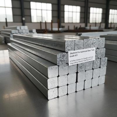 China 20x20mm Pre Galvanized Steel Tube Grade A53 Square Pipe 370 MPa Tensile Strength for sale