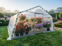 China Factory OEM Single-span Double Layer Large Size Film Plastic Tunnel Agricultural Greenhouses With Transparent Cover for sale
